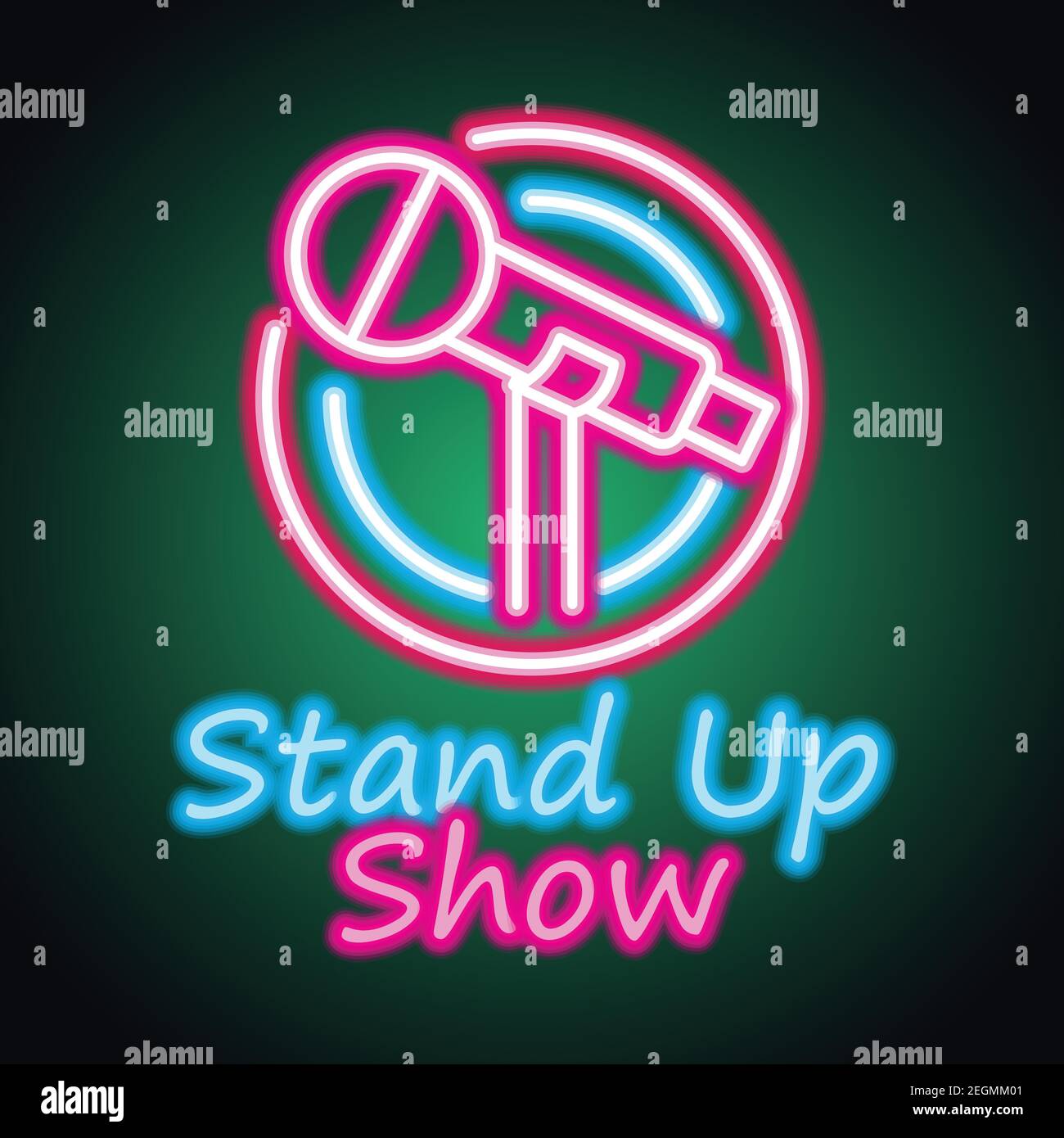 stand up neon sign for stand up comedy advertisement. vector ...