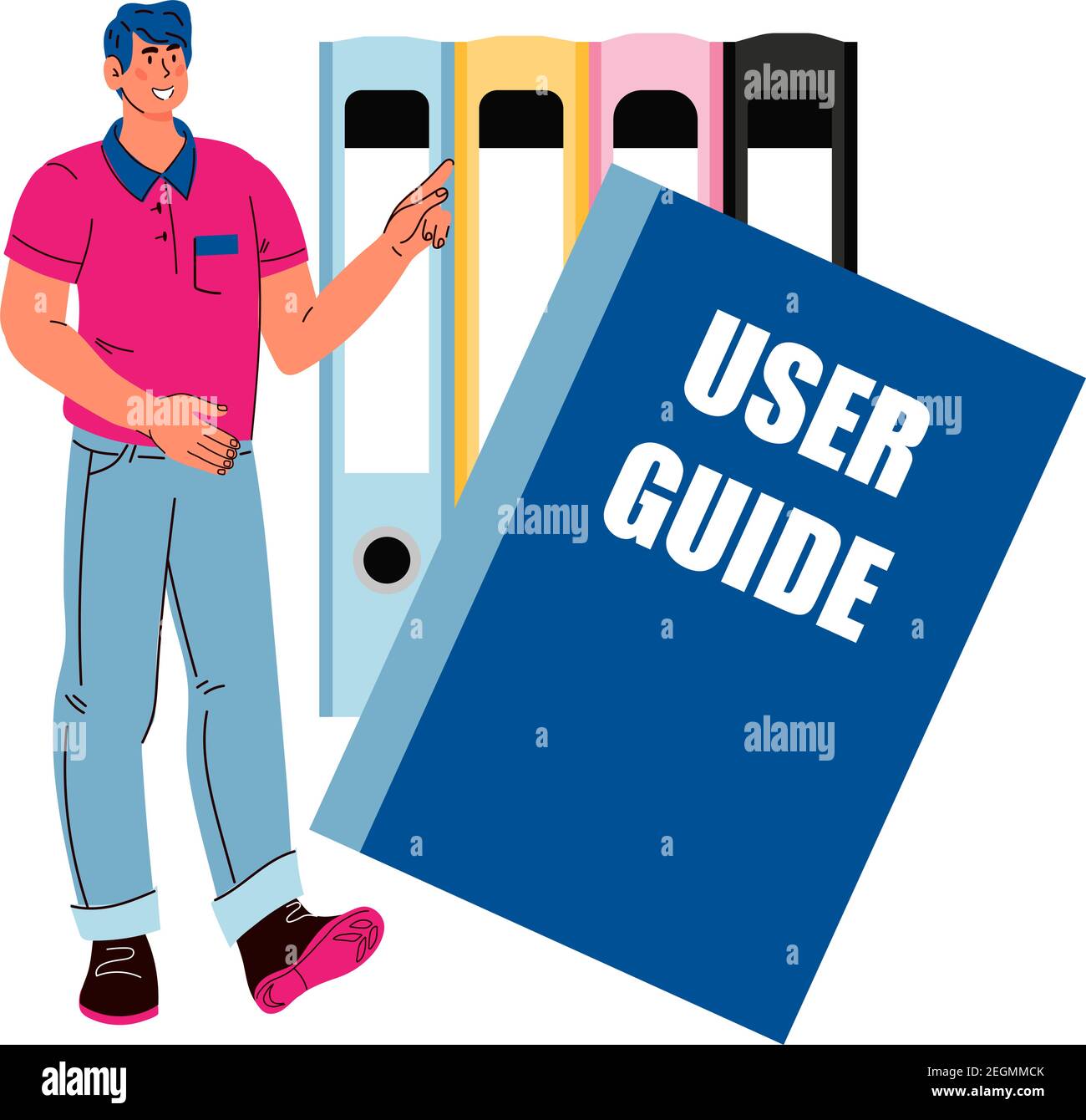 Concept of User manual for web page banner or social media with cartoon ...