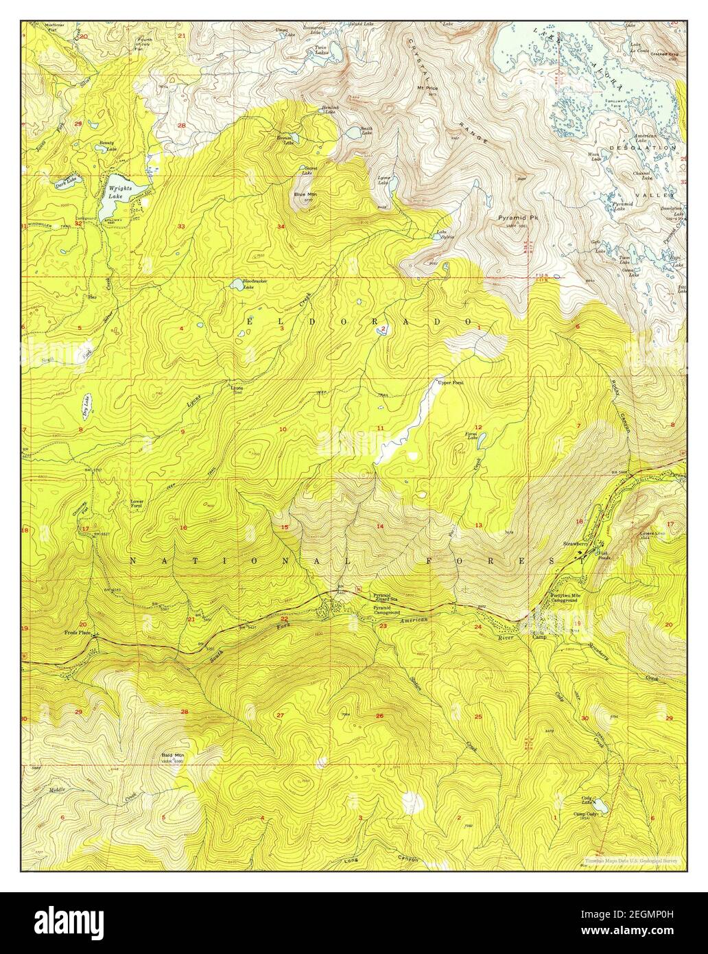 Pyramid Peak, California, map 1955, 1:24000, United States of America ...