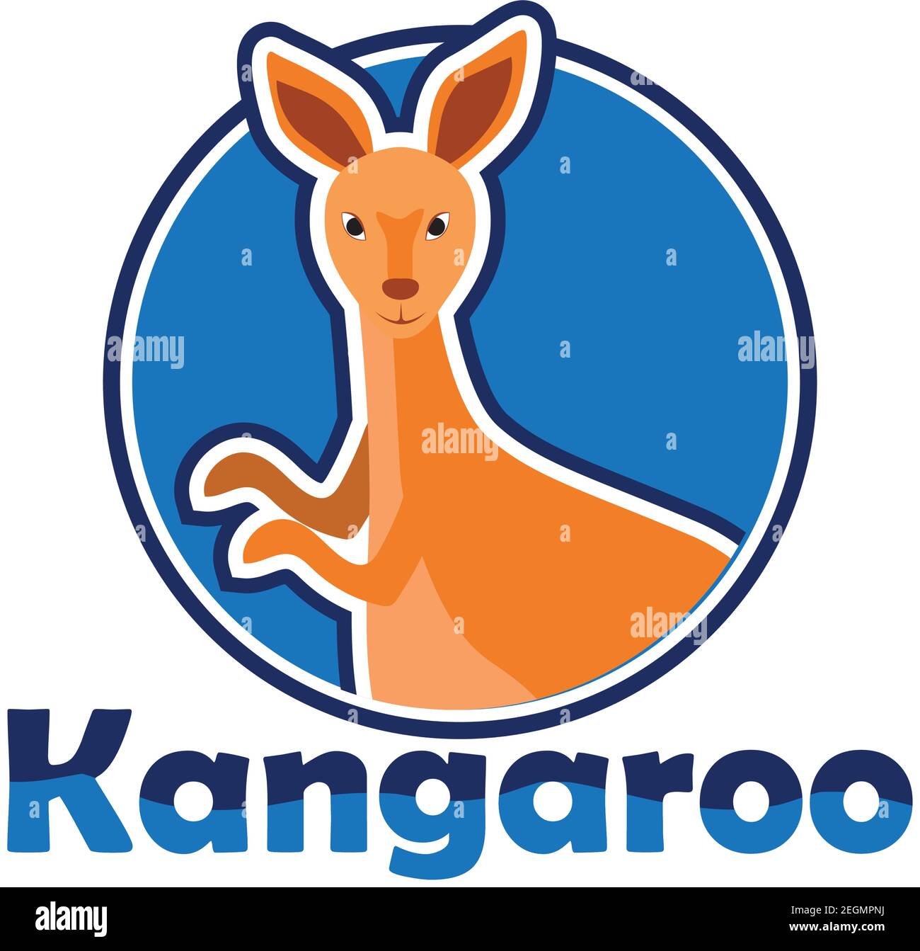 kangaroo logo isolated on white background. vector illustration Stock ...