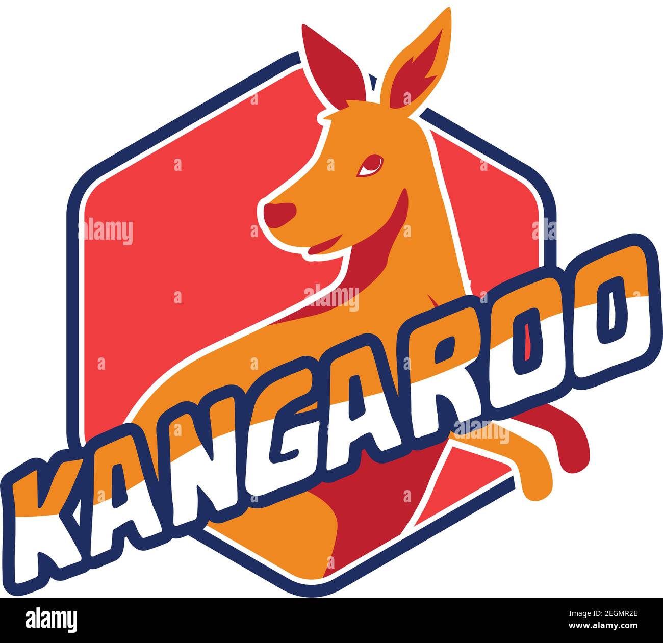 kangaroo logo isolated on white background. vector illustration Stock ...