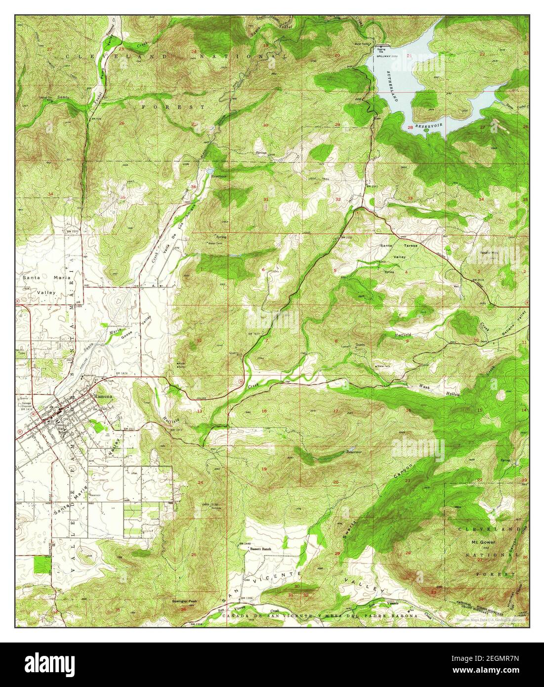 Ramona, California, map 1955, 1:24000, United States of America by ...
