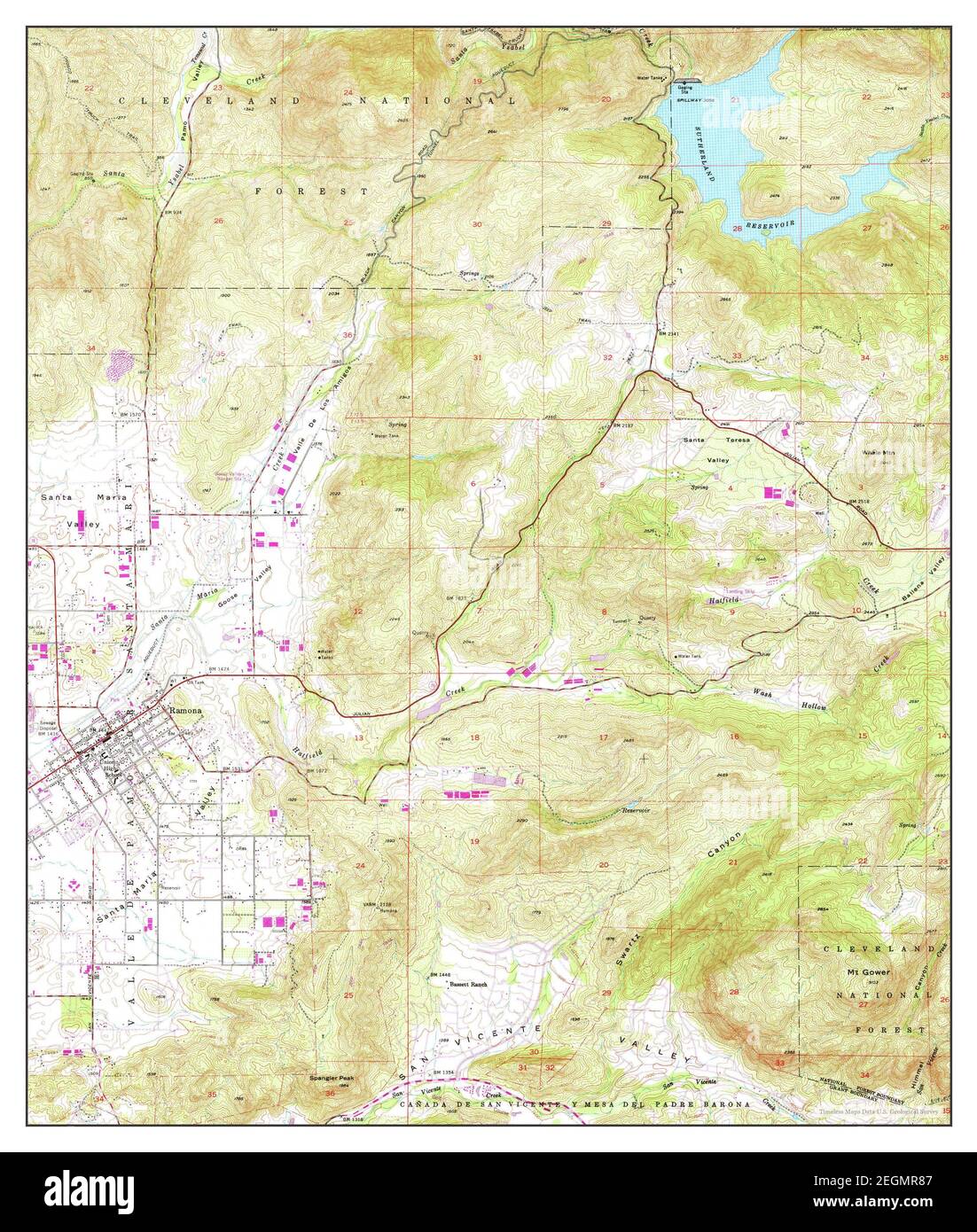 Ramona, California, map 1955, 1:24000, United States of America by ...