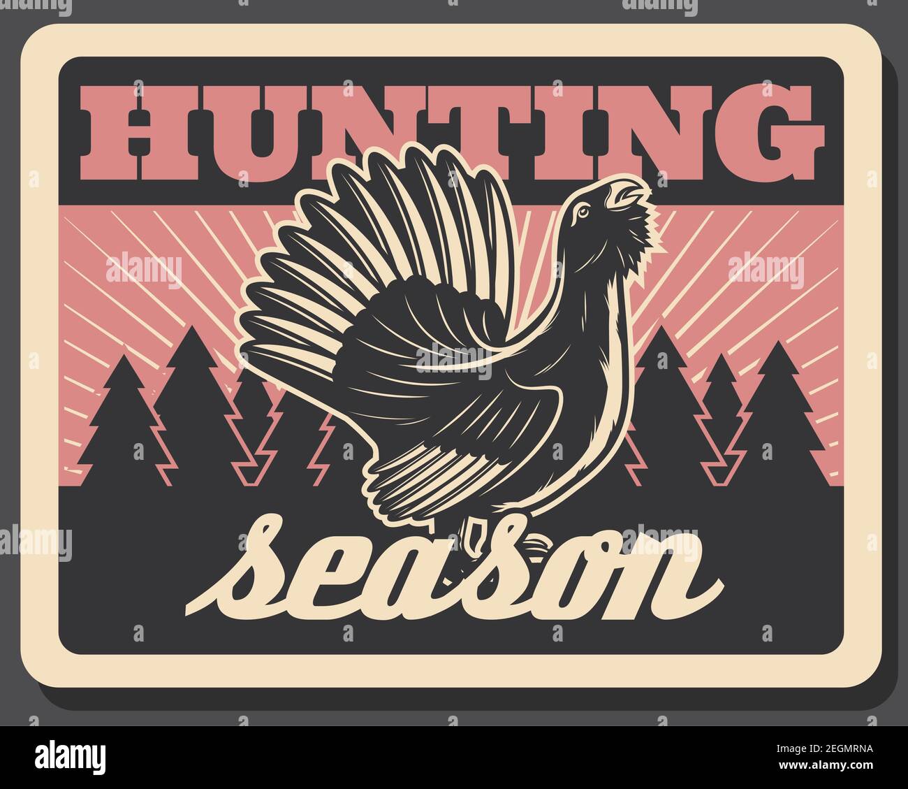 Hunting season retro poster for hunters club or association. Vector ...
