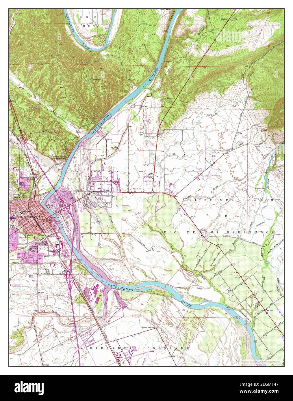 Map of red bluff hi-res stock photography and images - Alamy