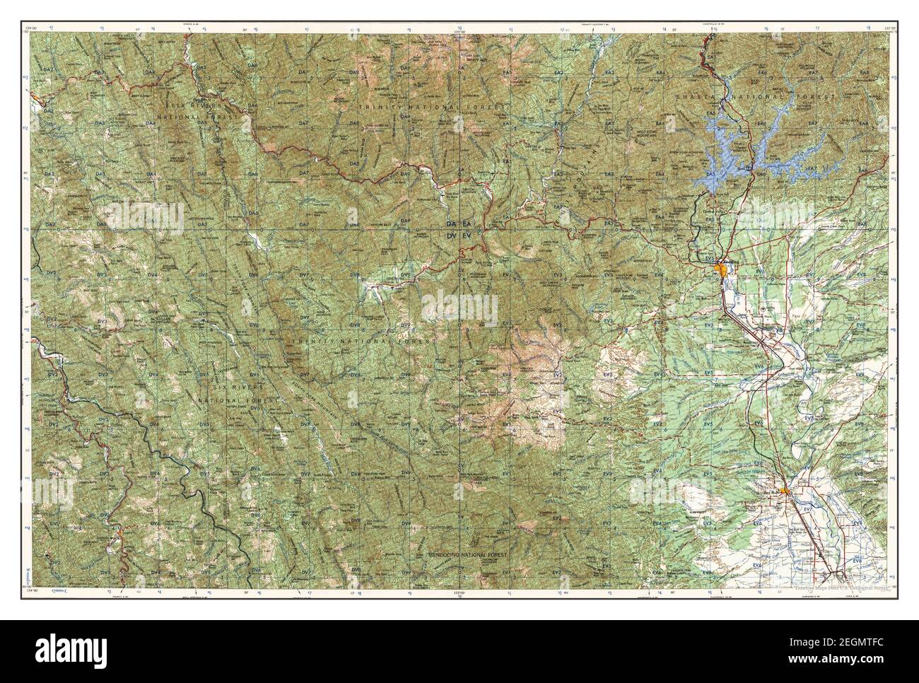 Redding, California, map 1958, 1:250000, United States of America by ...
