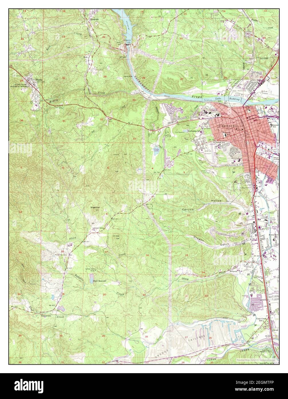Map of redding california hi-res stock photography and images - Alamy