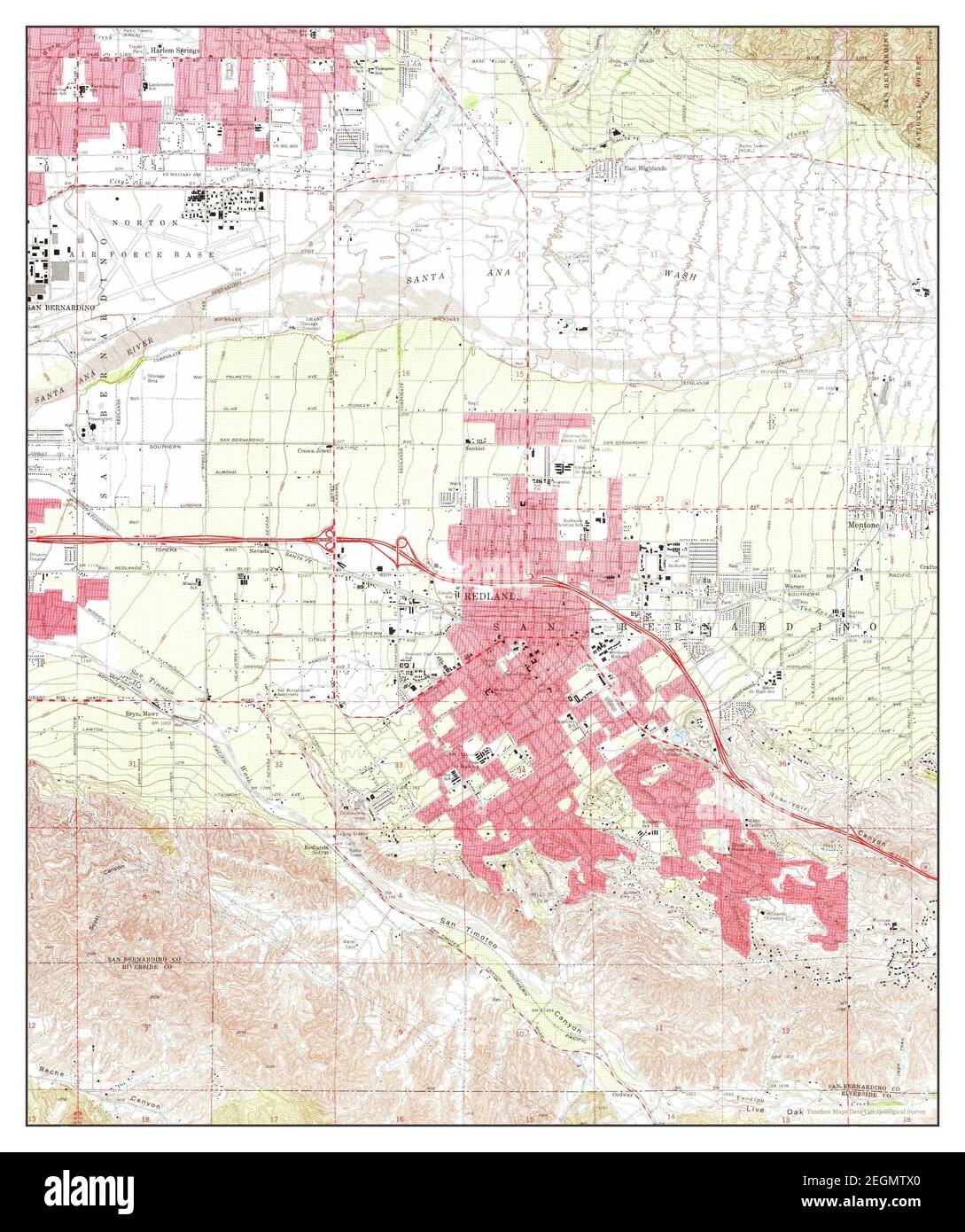 Redlands, California, map 1967, 1:24000, United States of America by ...