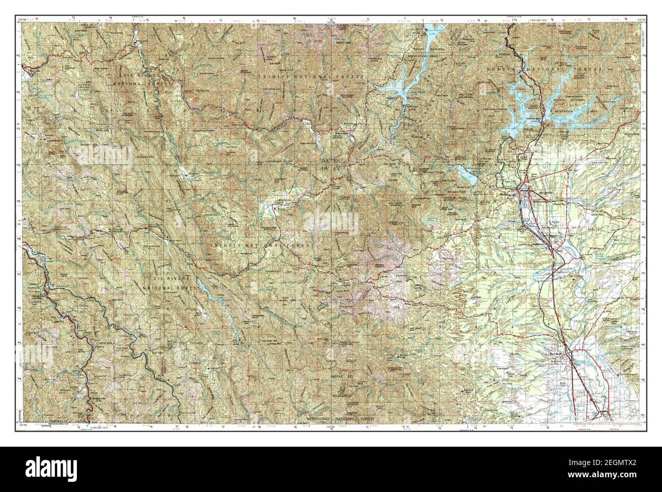 Redding, California, map 1958, 1:250000, United States of America by ...