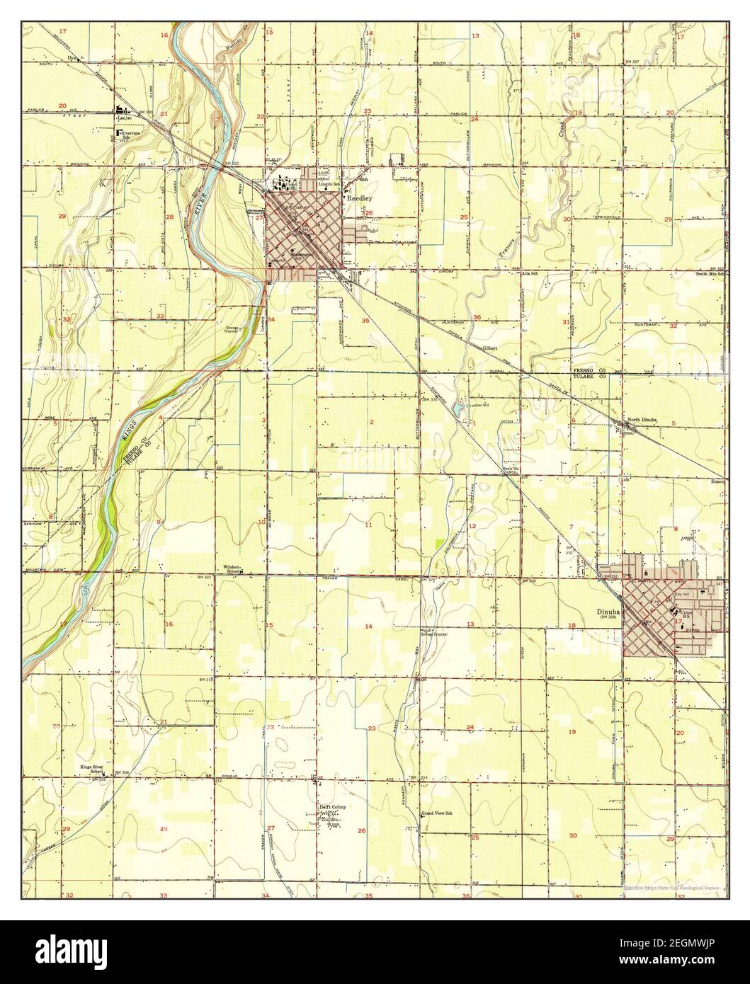 Reedley, California, map 1951, 1:24000, United States of America by ...
