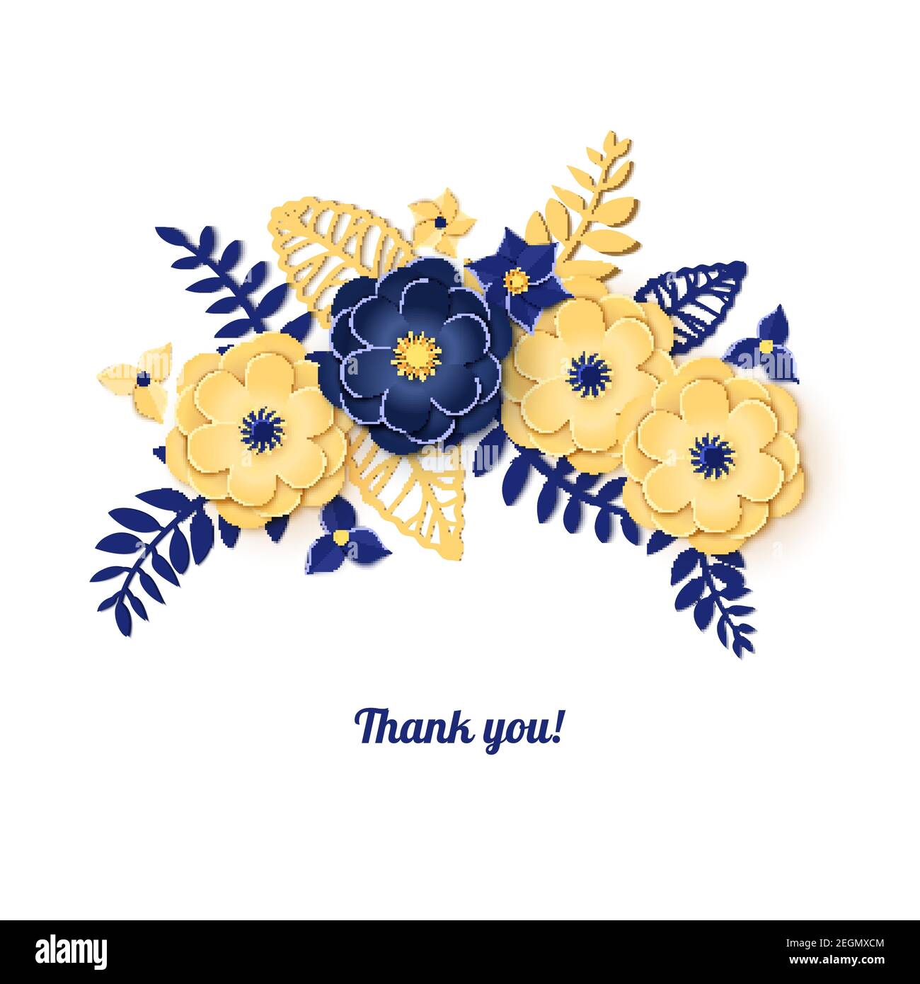 Paper cut design with flower composition. Beautiful background with ...