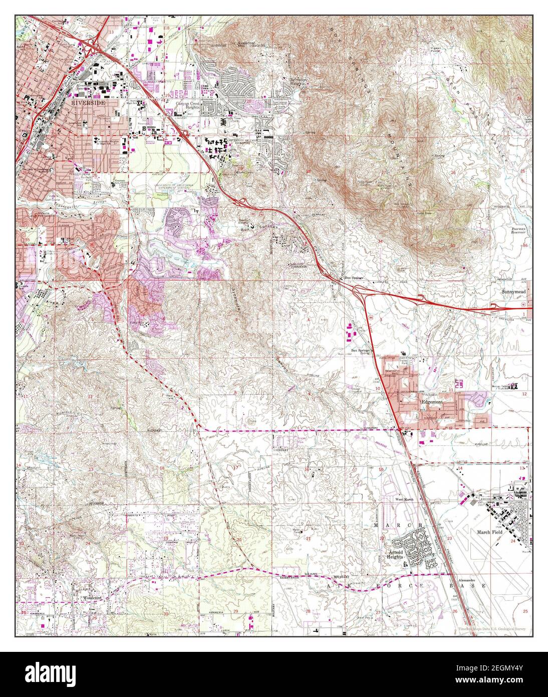 Riverside East, California, map 1967, 1:24000, United States of America ...