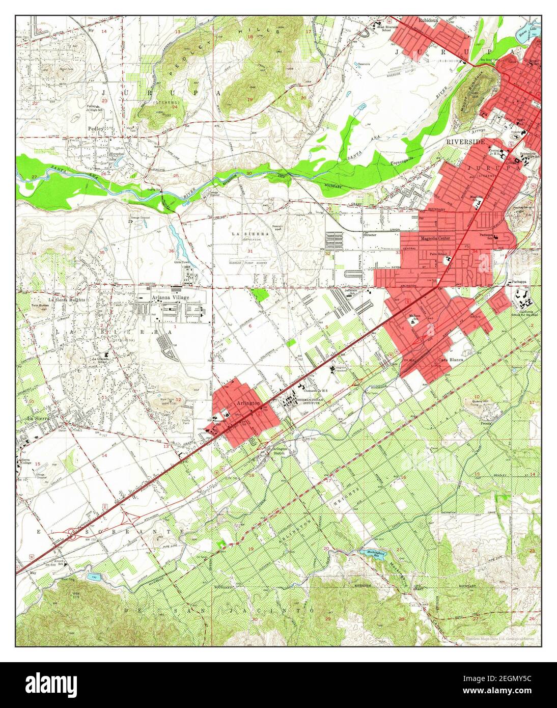 Riverside West, California, map 1953, 1:24000, United States of America ...