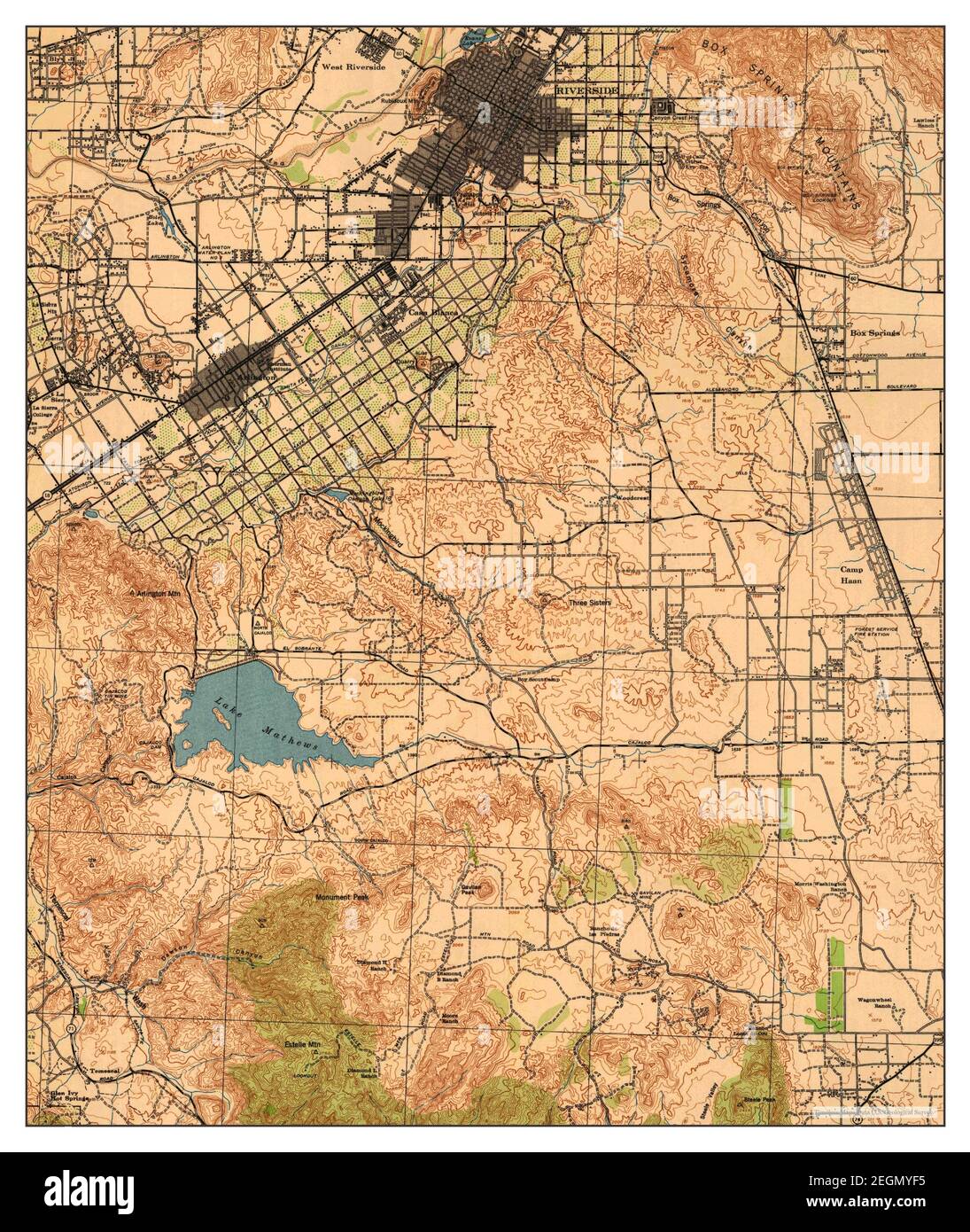 Riverside, California, map 1943, 1:62500, United States of America by ...