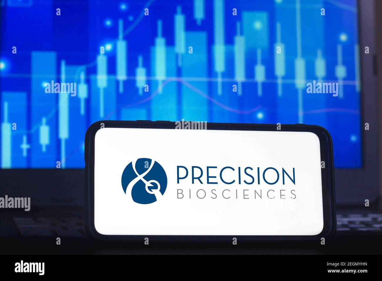 In this photo illustration a Precision BioSciences logo seen displayed on a smartphone Stock ...