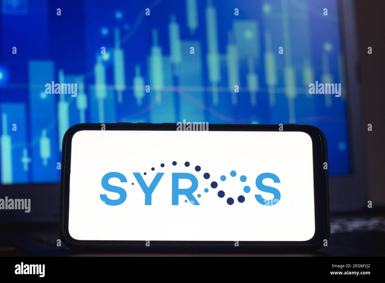 In this photo illustration a Syros Pharmaceuticals logo seen displayed ...