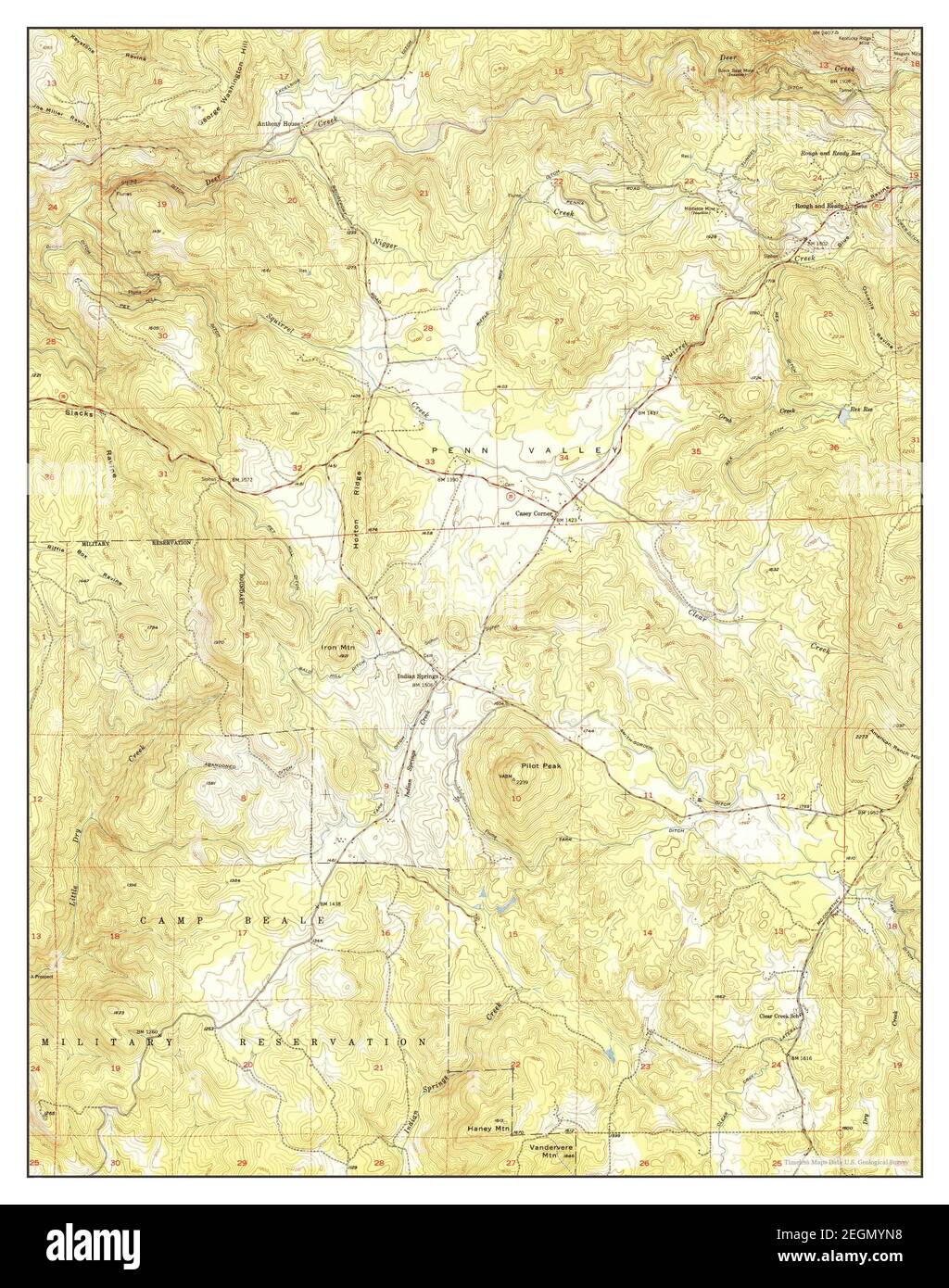 Rough And Ready, California, map 1950, 1:24000, United States of ...