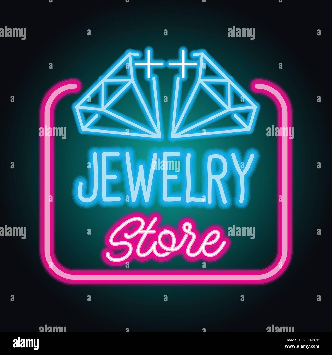 jewelry store neon sign for jewelry business plank. vector illustration ...