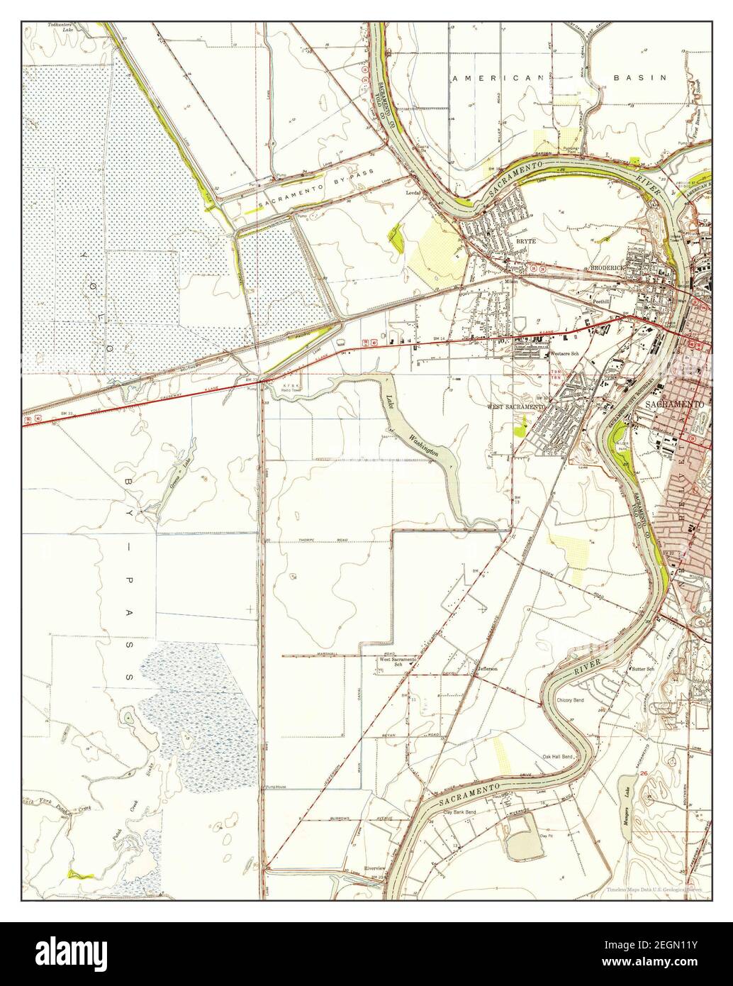 Sacramento West, California, map 1949, 1:24000, United States of ...