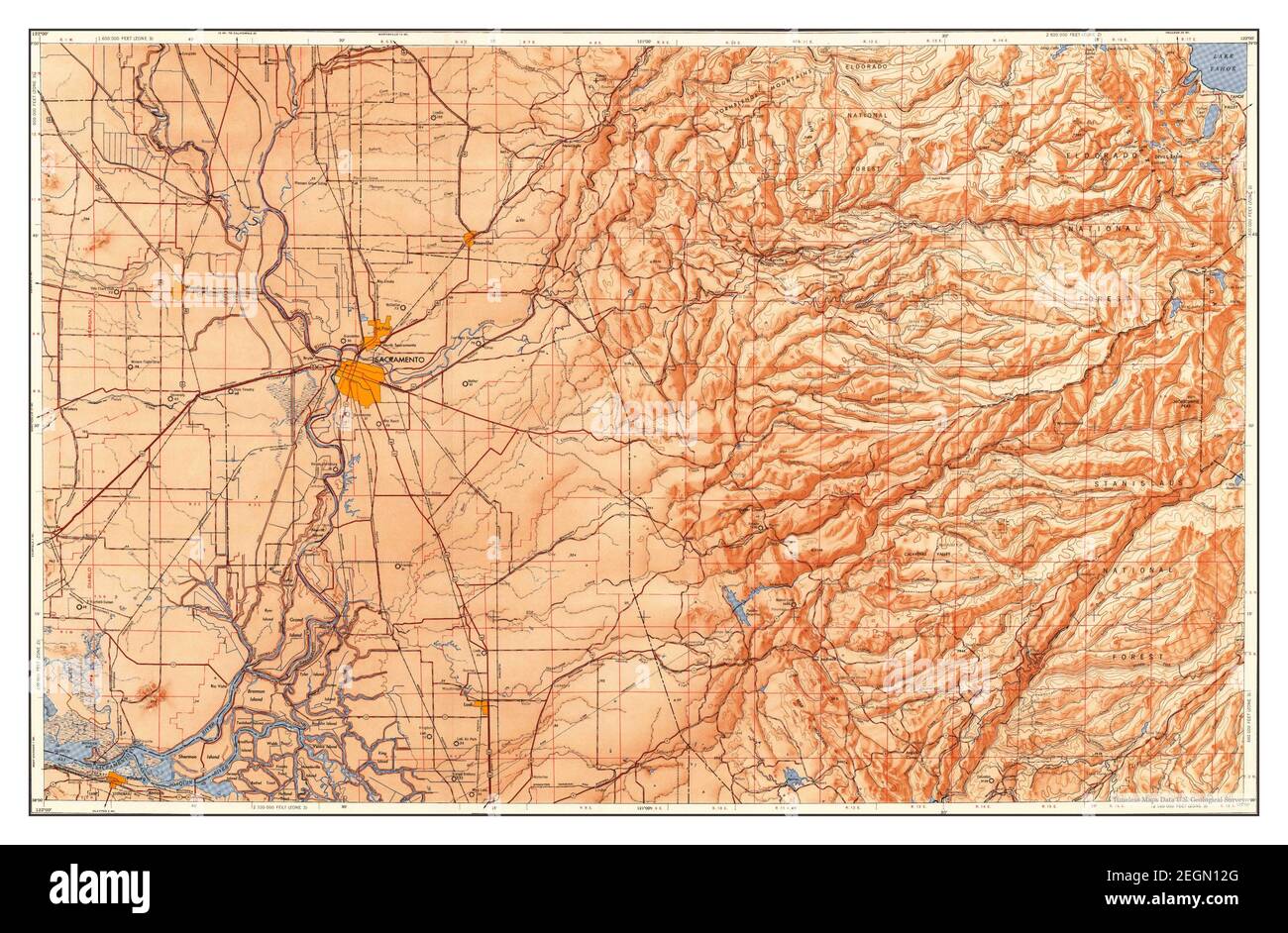Vintage sacramento map hi-res stock photography and images - Alamy