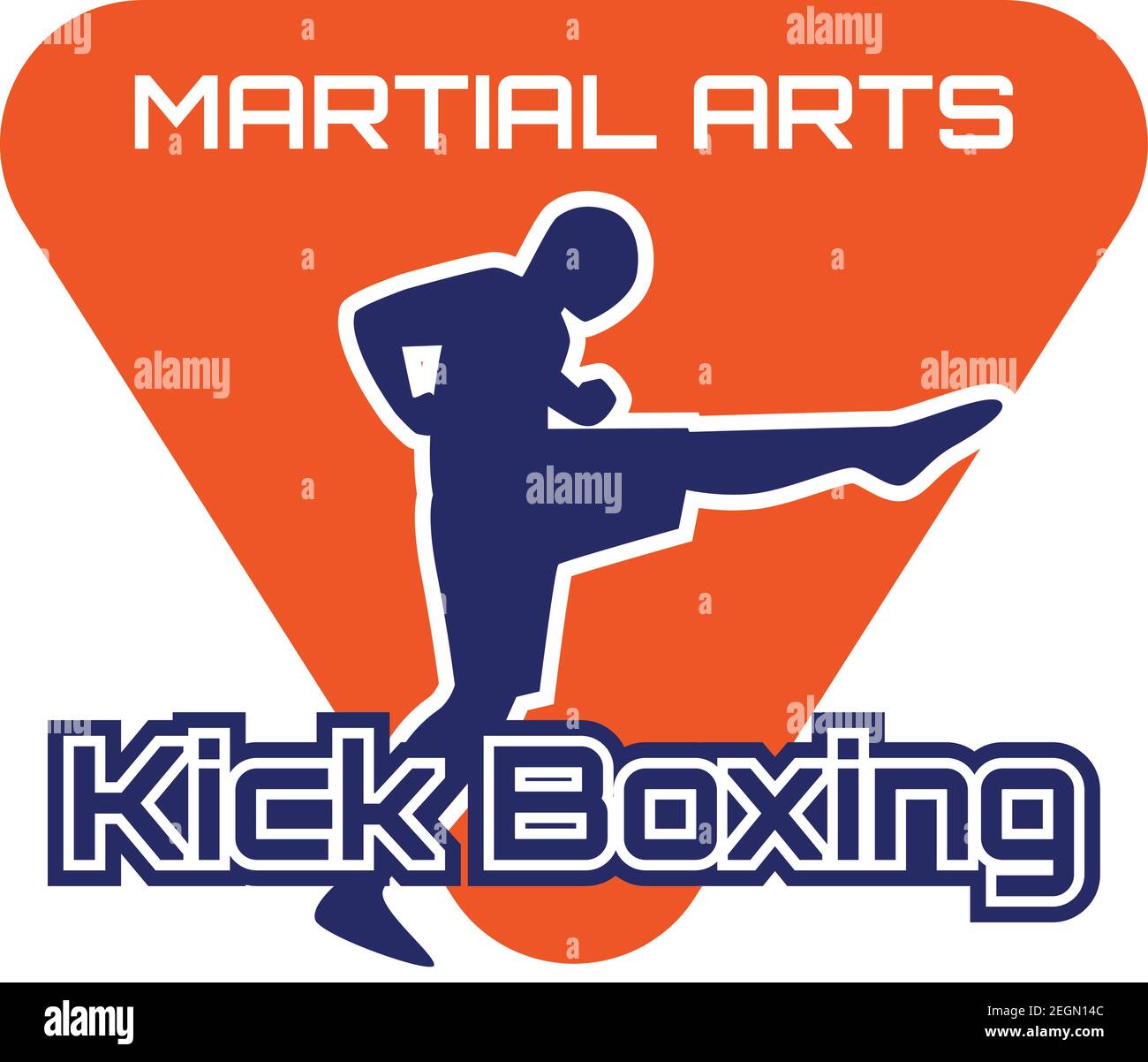 kick boxing martial art isolated on white background. vector ...