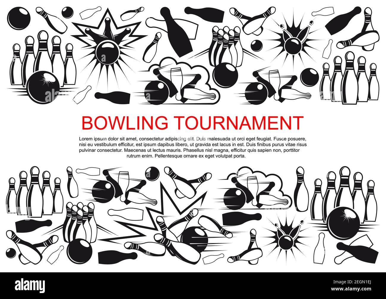 Bowling balls pins Stock Vector Images - Alamy