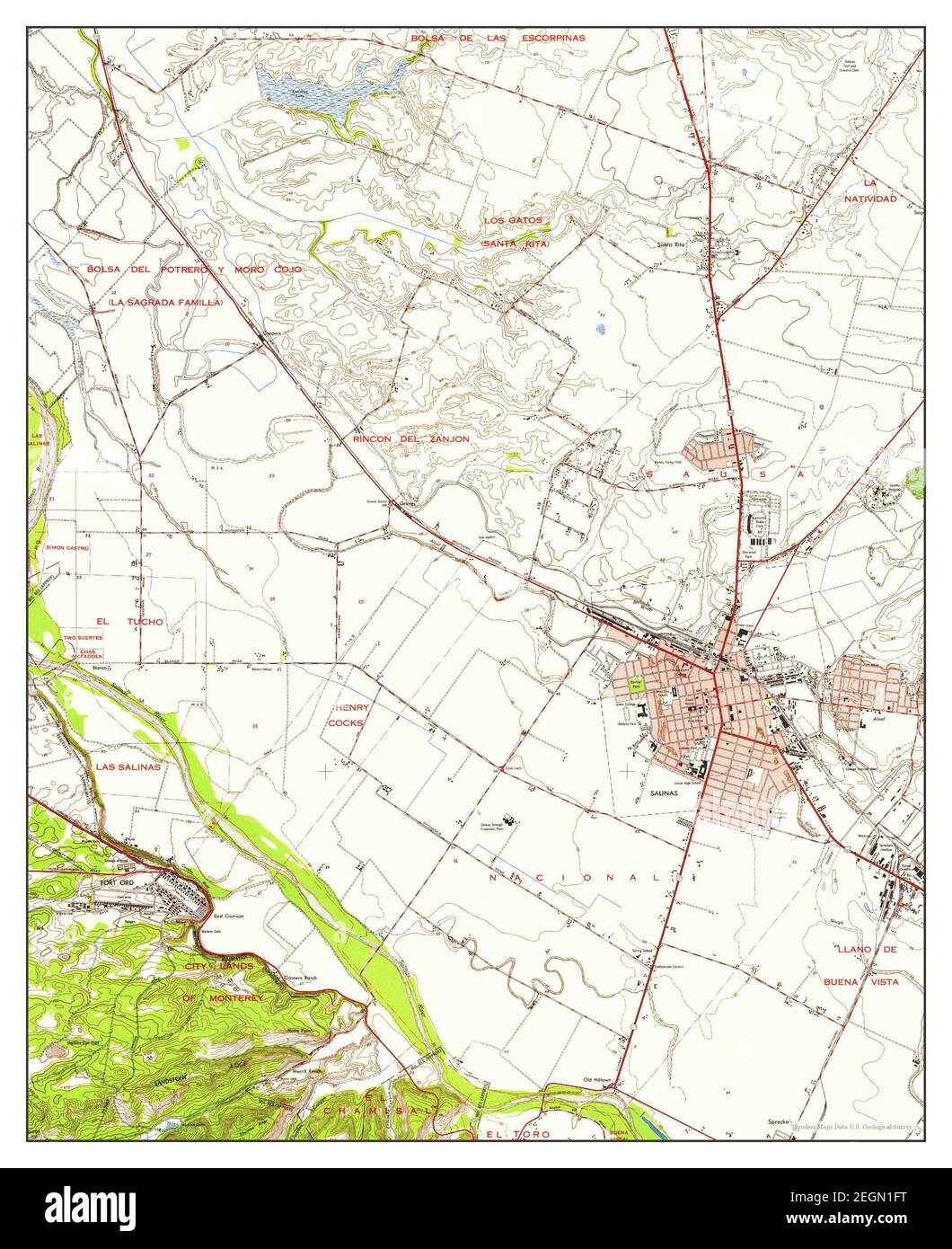 Salinas, California, map 1947, 1:24000, United States of America by ...