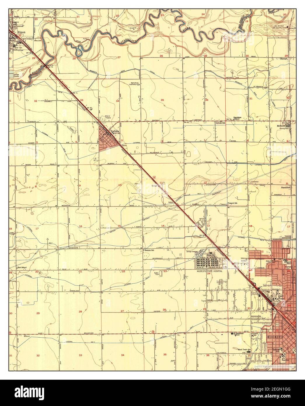 Salida, California, map 1953, 1:24000, United States of America by ...