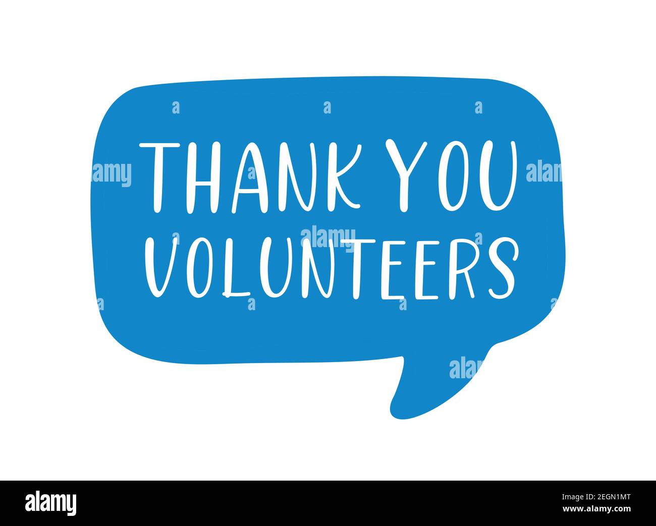 Hand sketched THANK YOU VOLUNTEERS quote as ad, web banner. Lettering ...