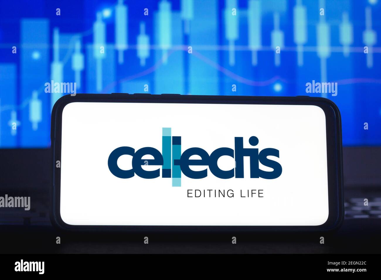 In this photo illustration a Cellectis logo seen displayed on a smartphone. (Photo by Rafael ...
