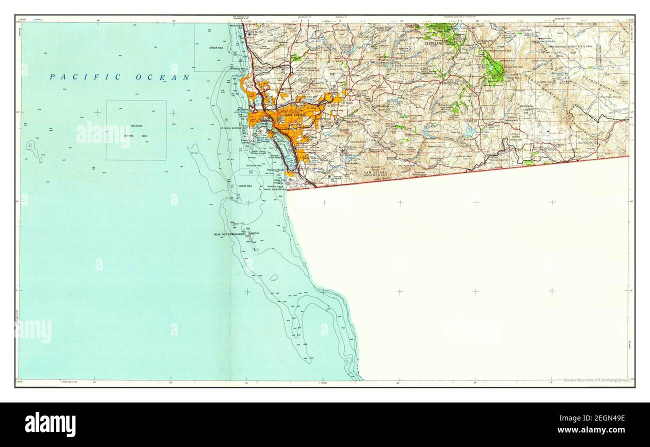 Map of san diego california Cut Out Stock Images & Pictures - Alamy