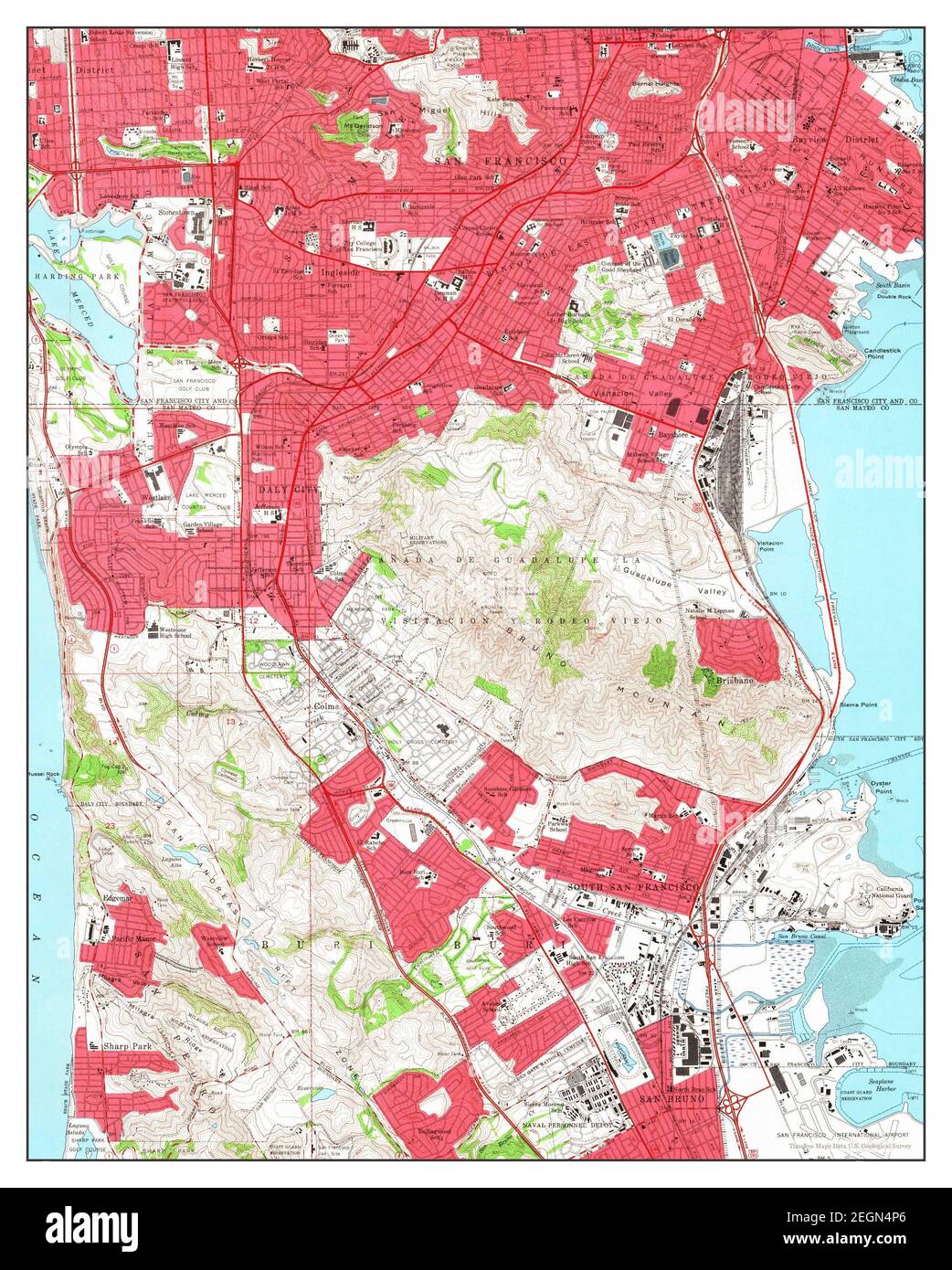 San Francisco South, California, map 1956, 1:24000, United States of ...