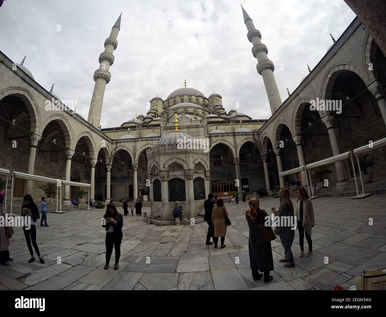 TURKEY, ISTANBUL - February 12,2015 - Blue Mosque courtyard, front view ...