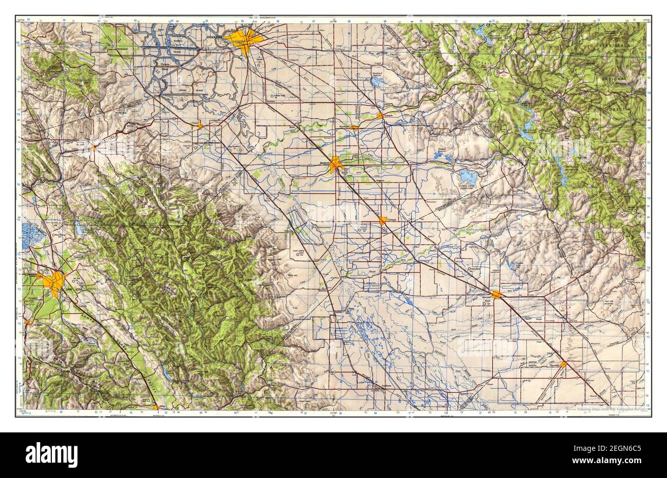 San Jose, California, map 1947, 1:250000, United States of America by ...