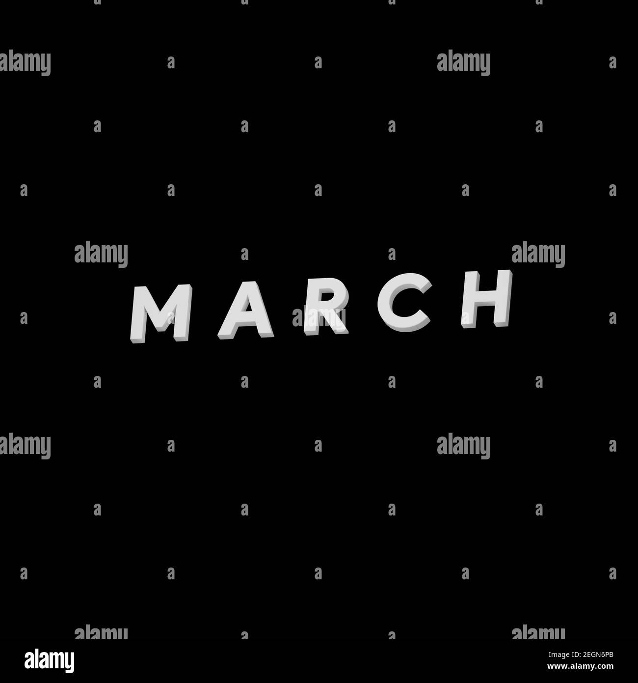 text march with effect 3d in black background simple and modern . 3d ...
