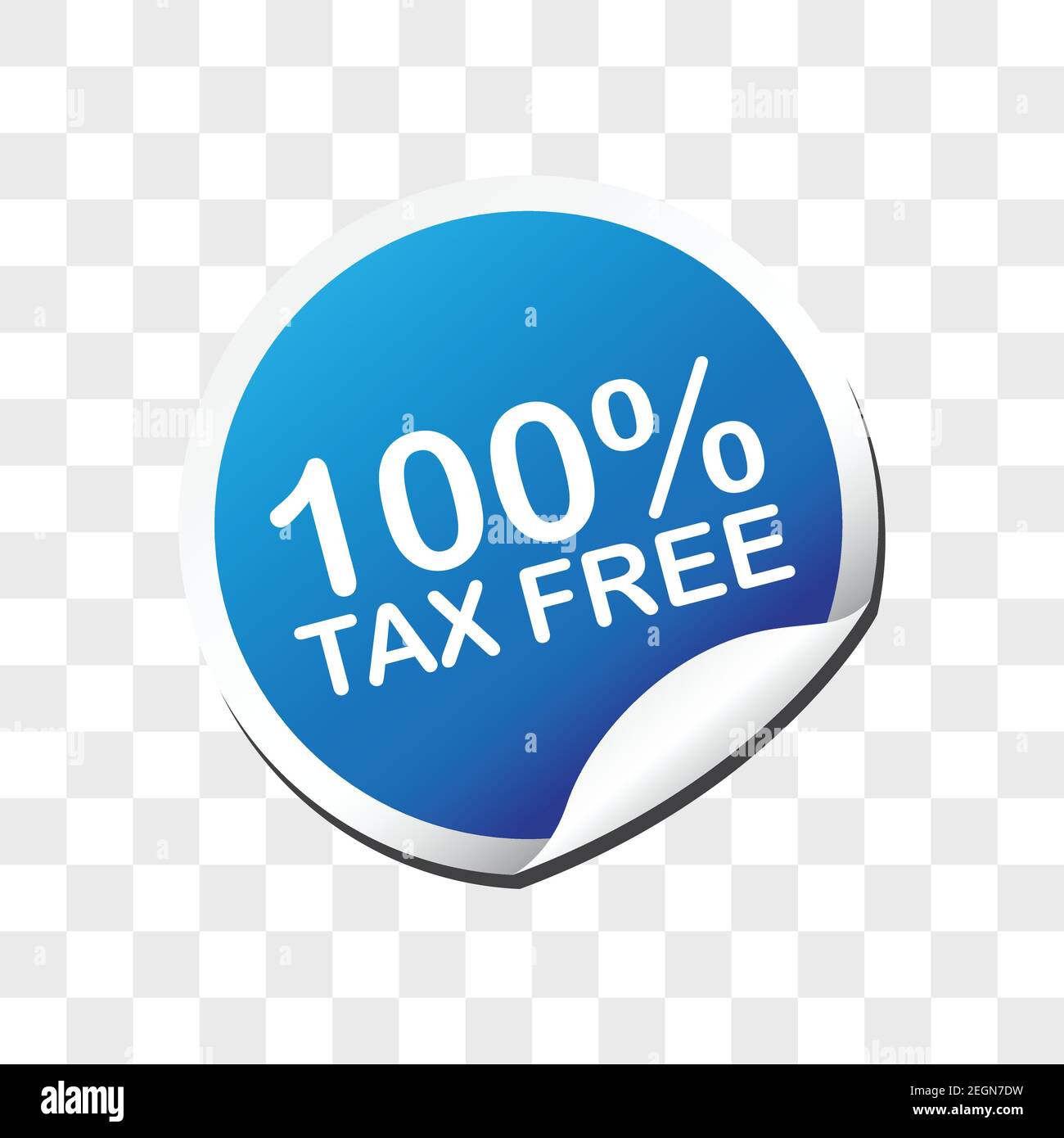 100 percentage tax free sticker isolated on white background. vector ...