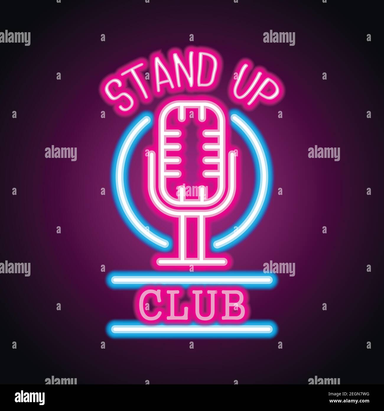 stand up neon sign for stand up comedy advertisement. vector ...