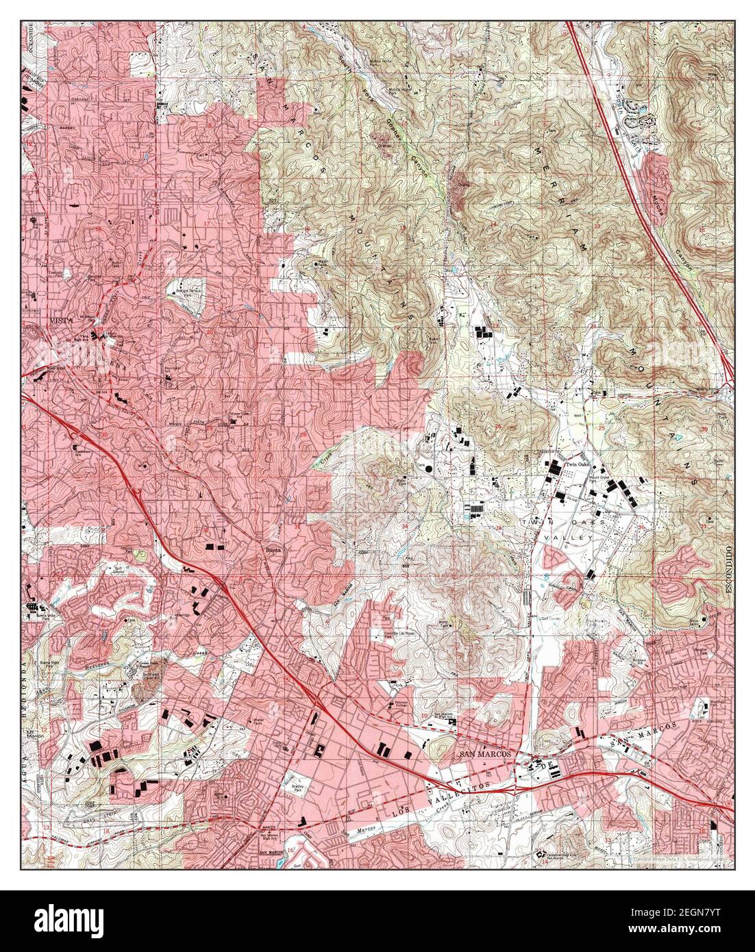 San Marcos, California, map 1996, 1:24000, United States of America by ...