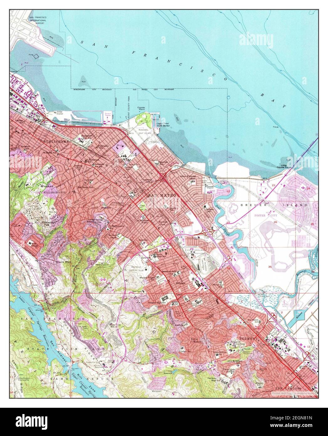 San mateo county map hi-res stock photography and images - Alamy