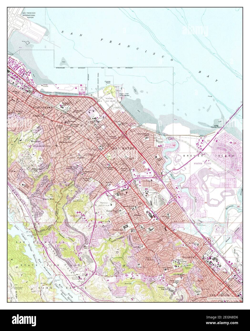 San mateo county map hi-res stock photography and images - Alamy