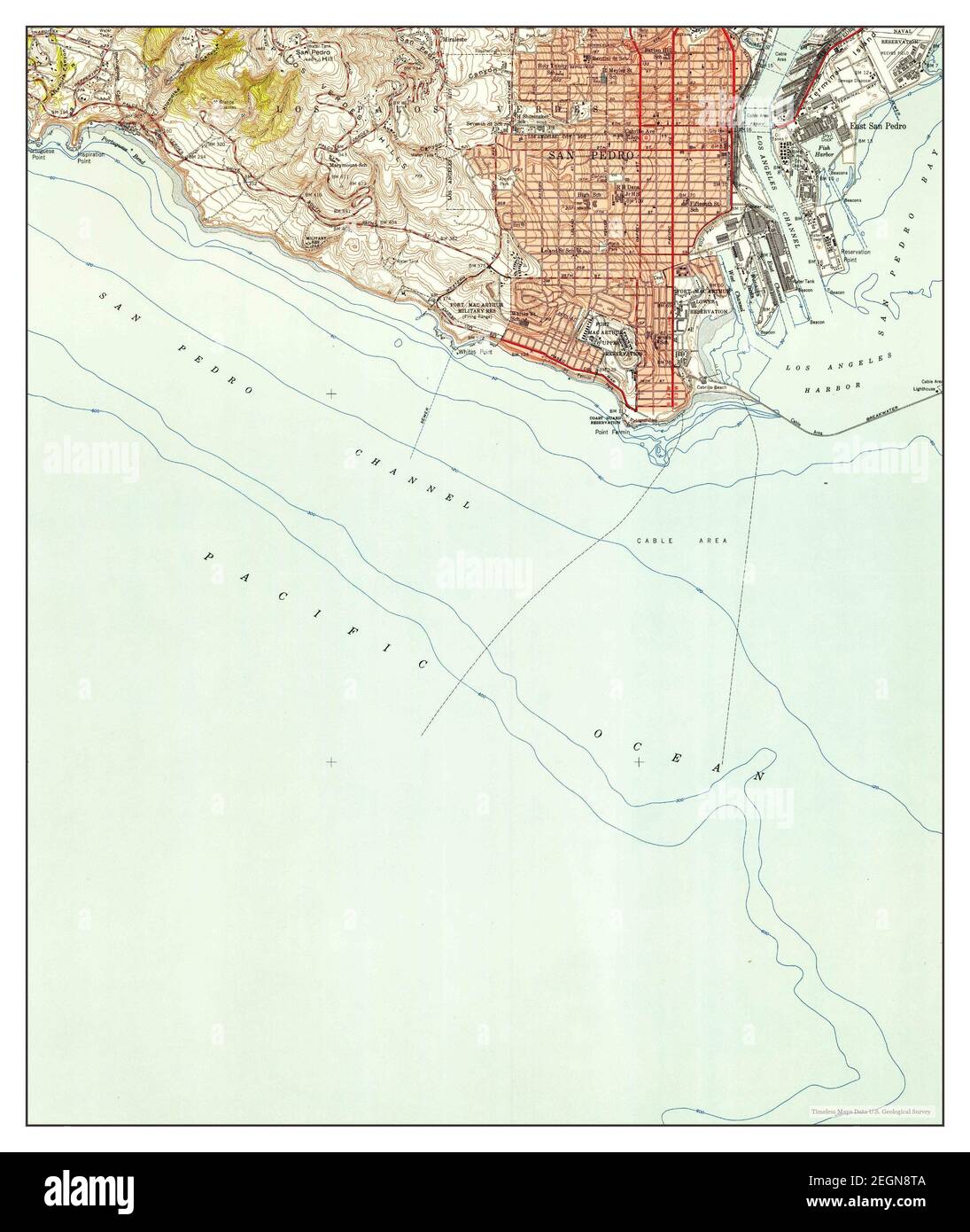 San Pedro, California, map 1951, 1:24000, United States of America by ...