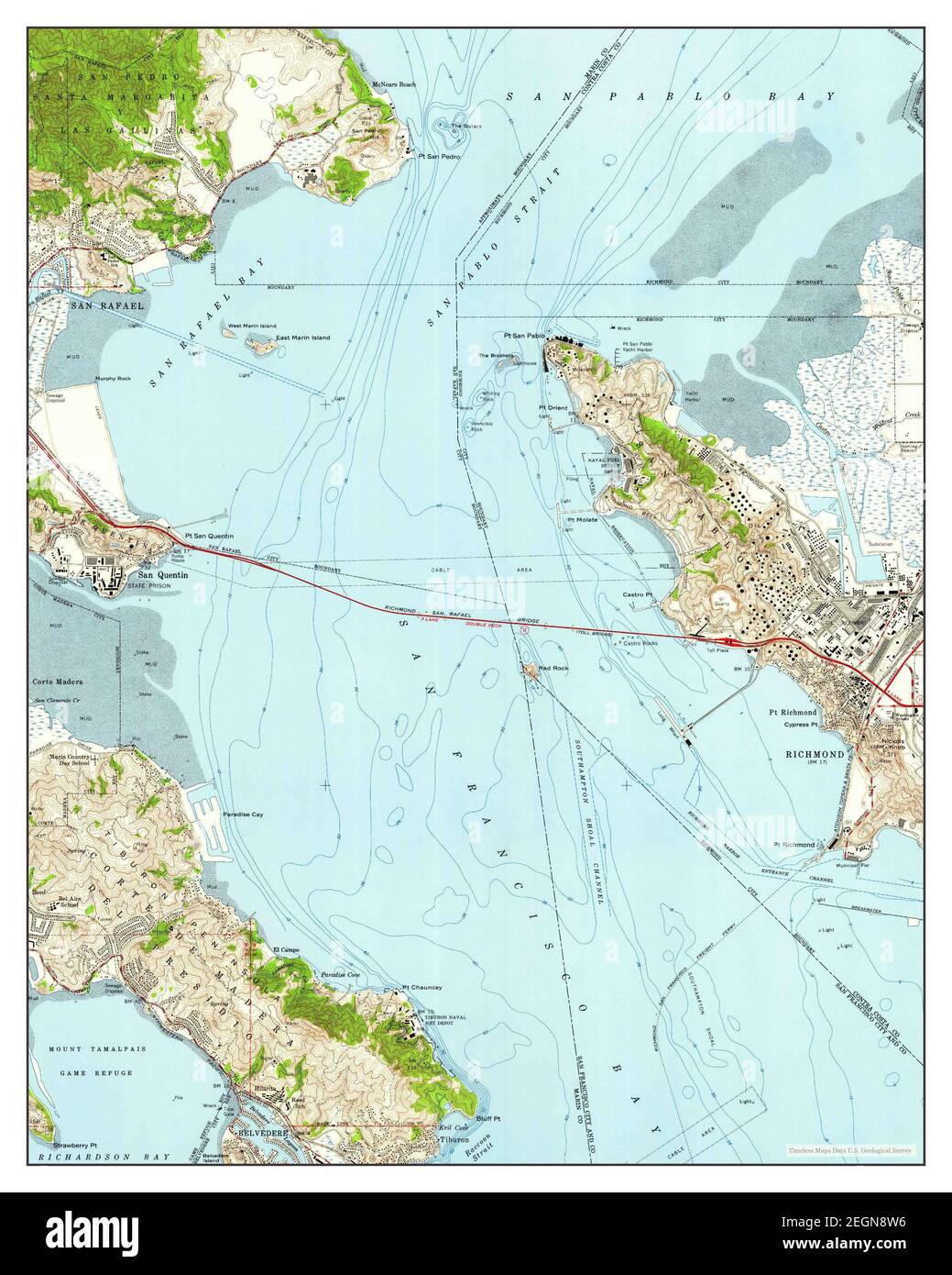 San Quentin, California, map 1959, 1:24000, United States of America by ...