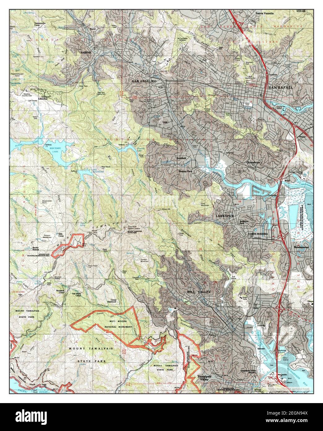 San Rafael, California, map 1993, 1:24000, United States of America by ...