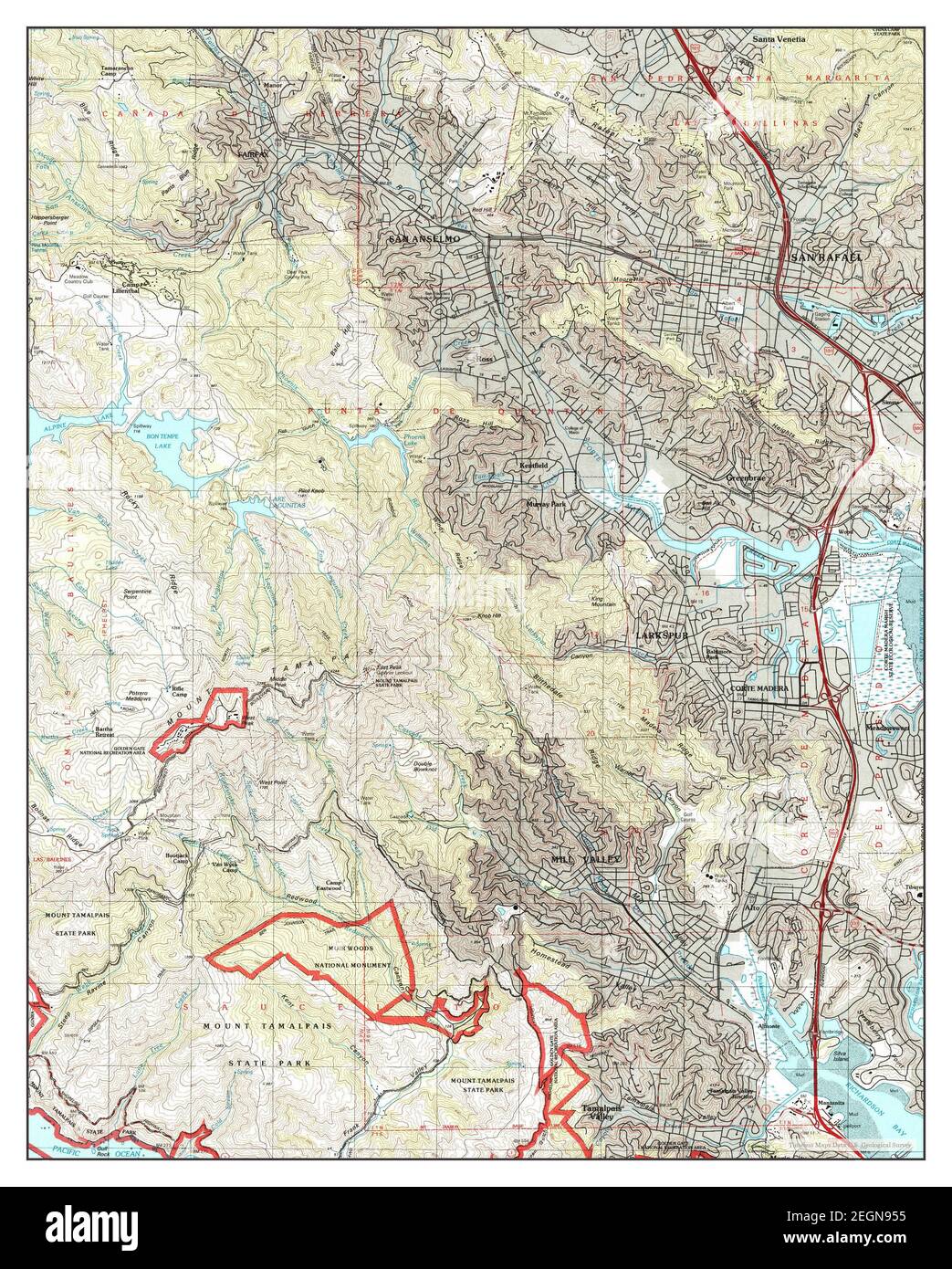 San Rafael, California, map 1995, 1:24000, United States of America by ...