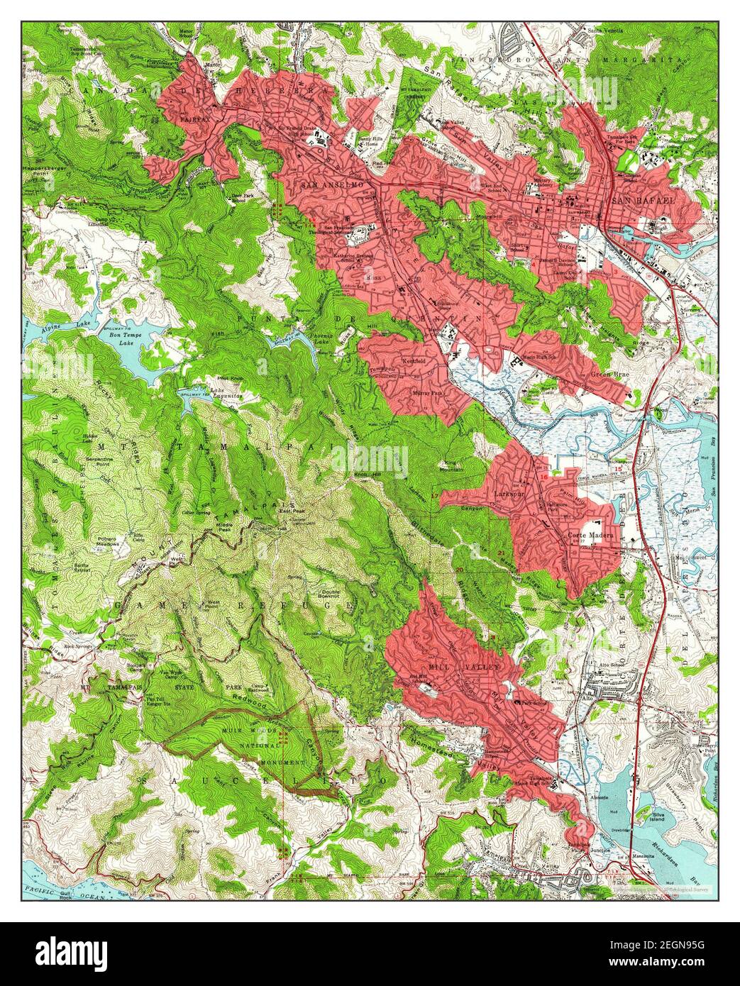San Rafael, California, map 1954, 1:24000, United States of America by ...