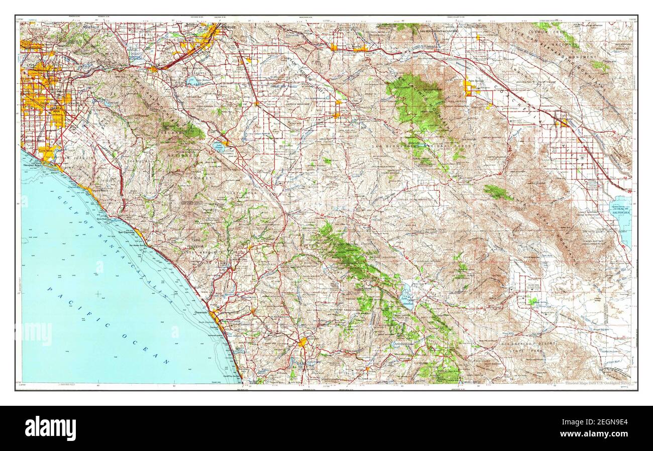 Santa Ana, California, map 1965, 1:250000, United States of America by ...