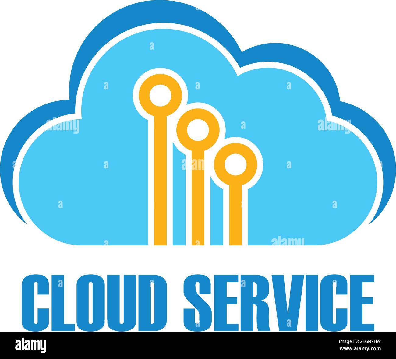 cloud storage service logo isolated on white background. vector ...
