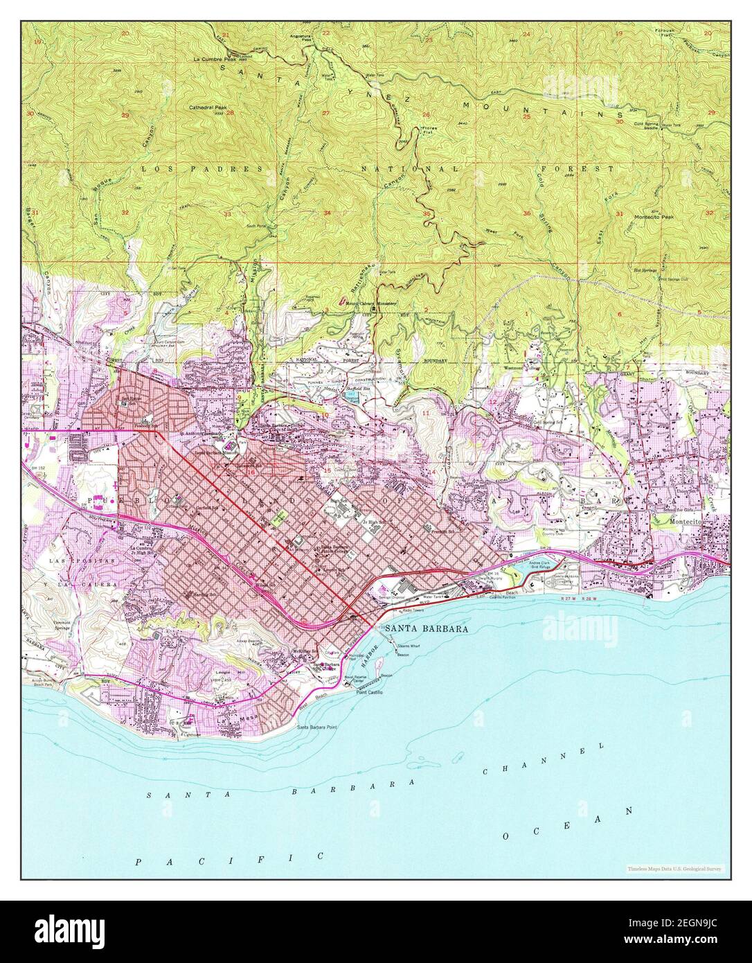 Santa Barbara, California, map 1952, 1:24000, United States of America ...