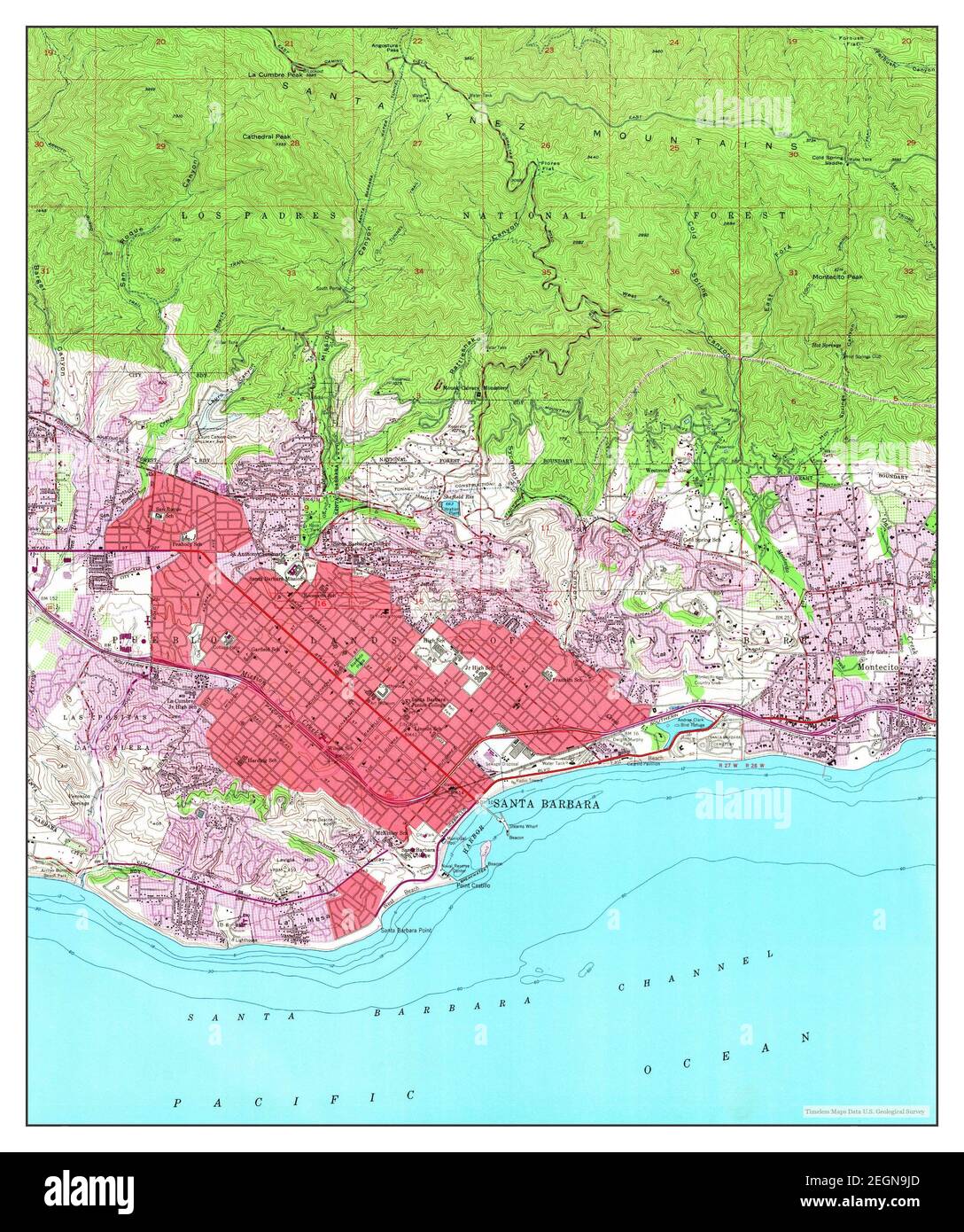 Santa Barbara, California, map 1952, 1:24000, United States of America ...