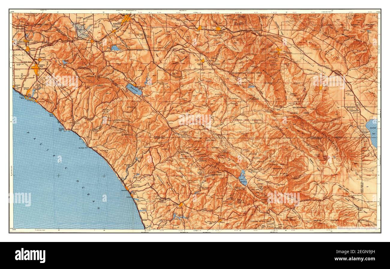 Santa Ana, California, map 1956, 1:250000, United States of America by ...